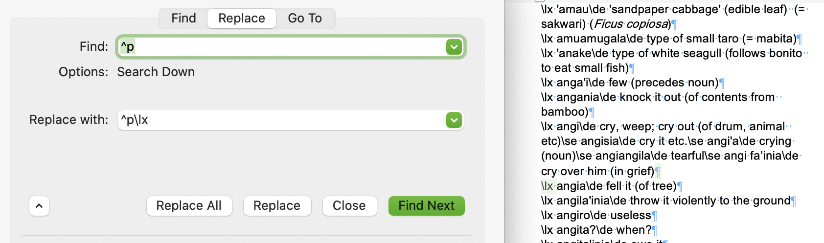 Converting docx to FLEx format for dictionaries – Endangered Languages ...